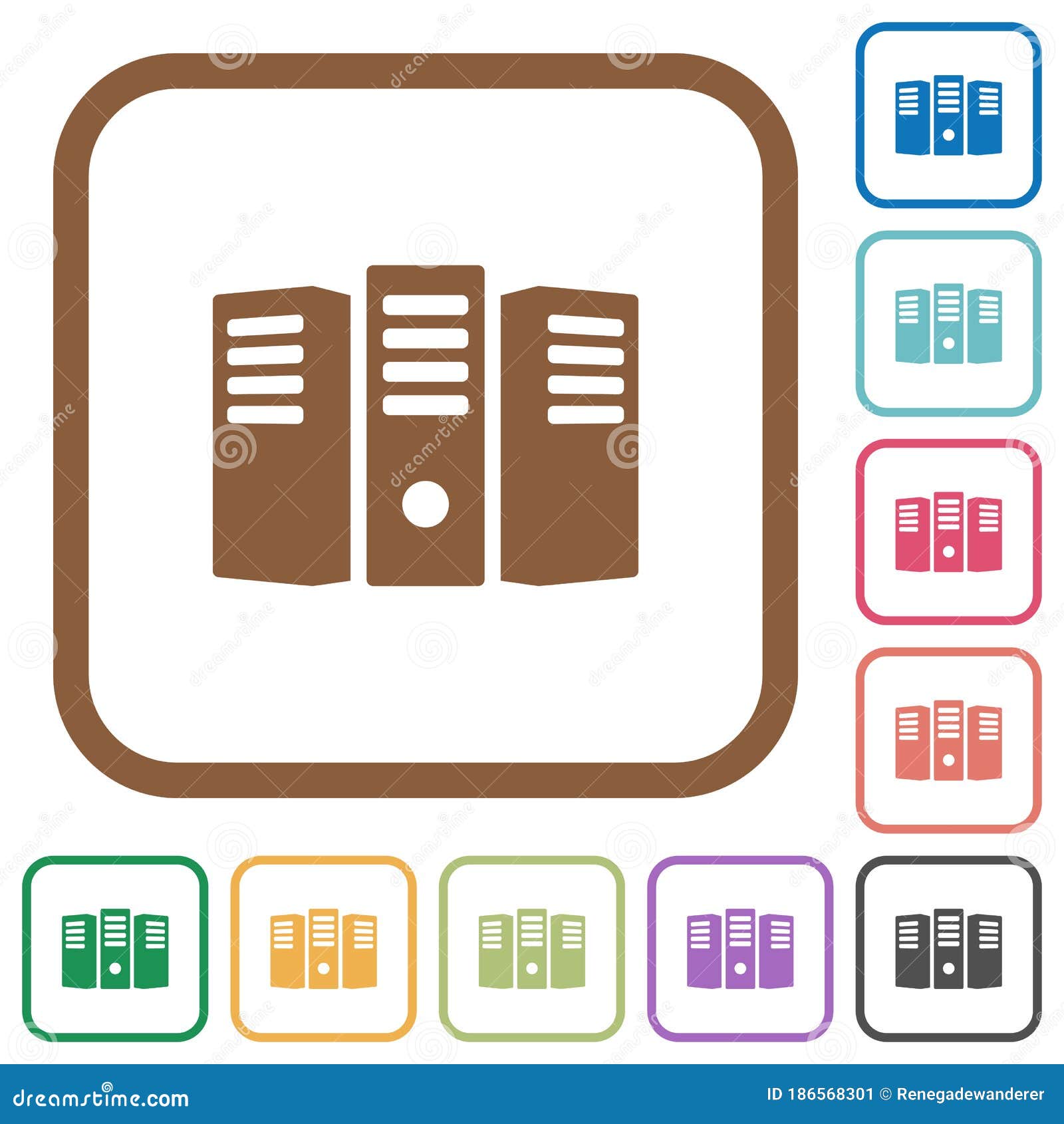 Server Hosting Simple Icons Stock Vector - Illustration of hardware ...