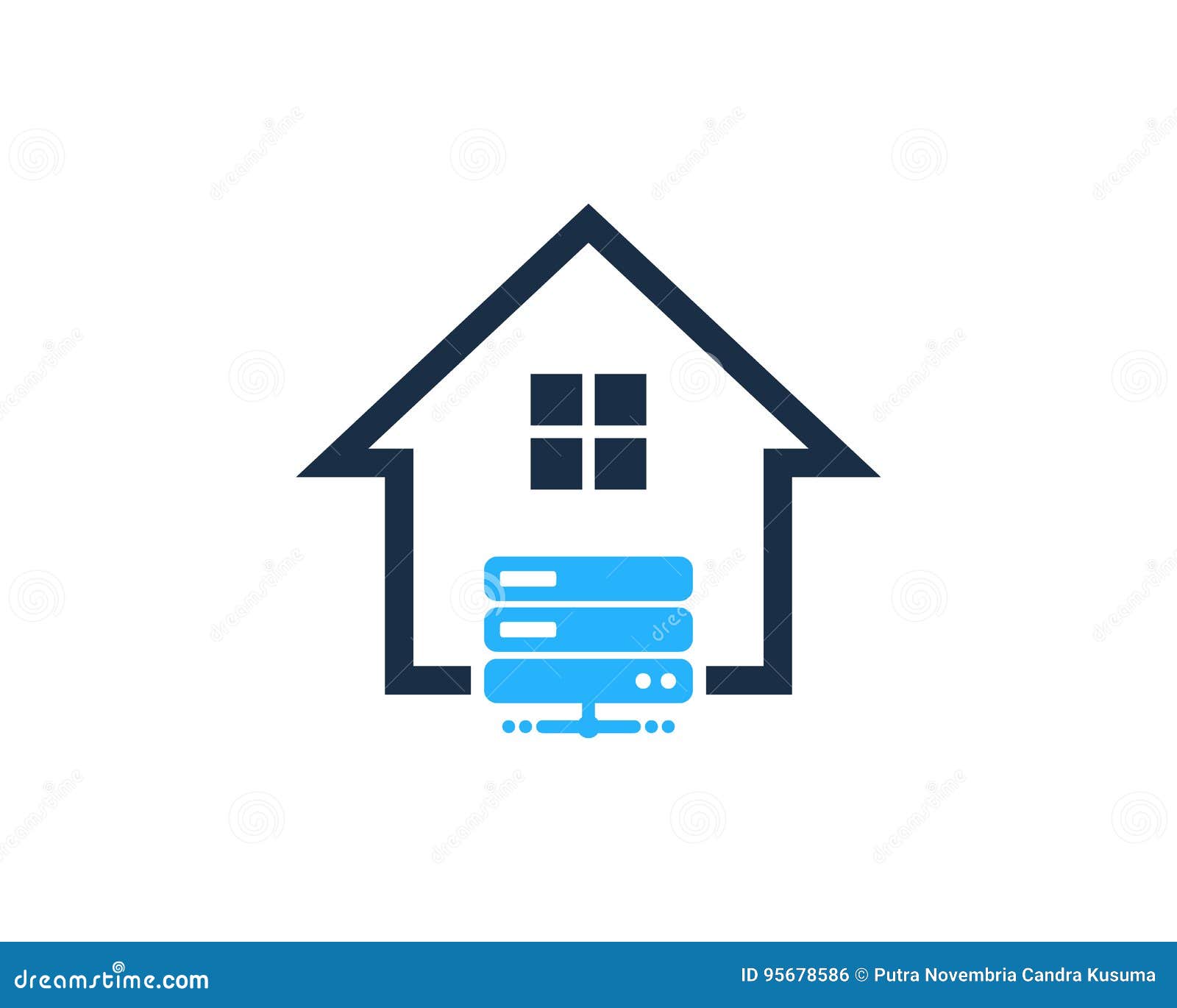 Server House Home Icon Logo Design Element Stock Vector - Illustration ...
