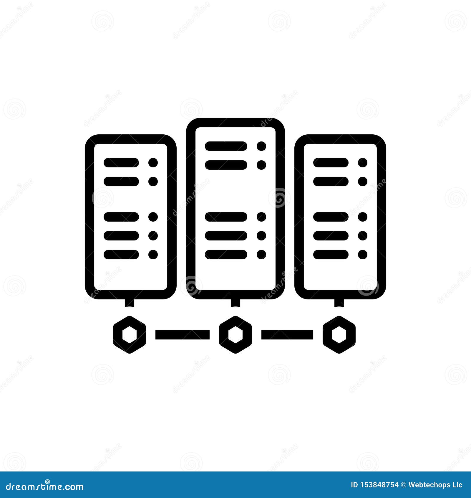 Black Line Icon for Server, Backup and Rackmount Stock Vector ...
