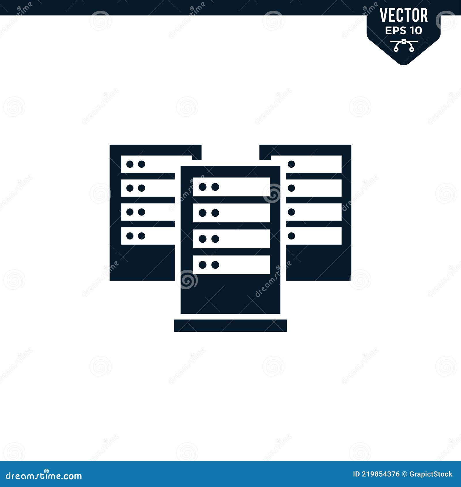 Server Icon Collection in Glyph Style Stock Vector - Illustration of ...