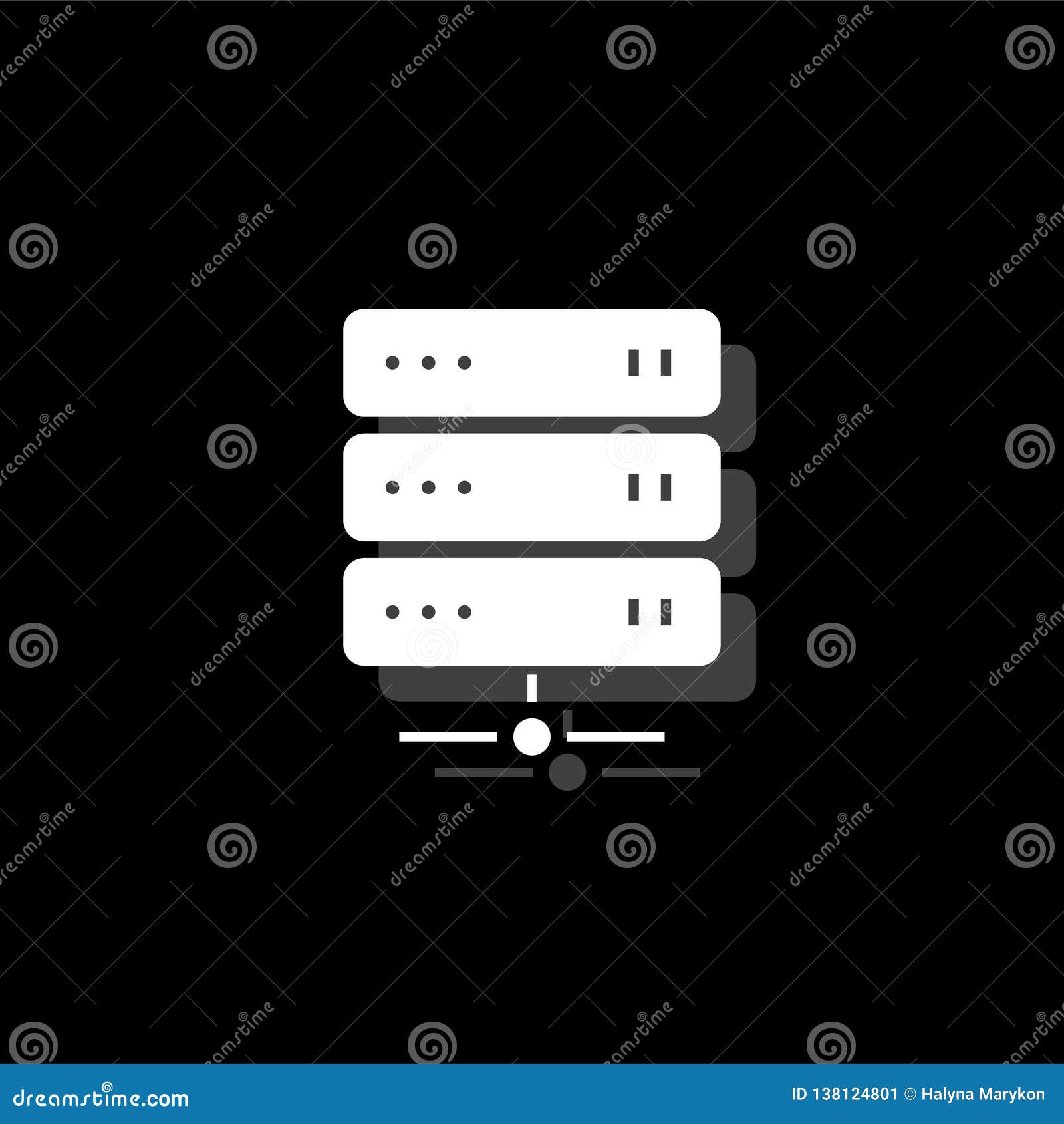 Server icon flat stock illustration. Illustration of business - 138124801