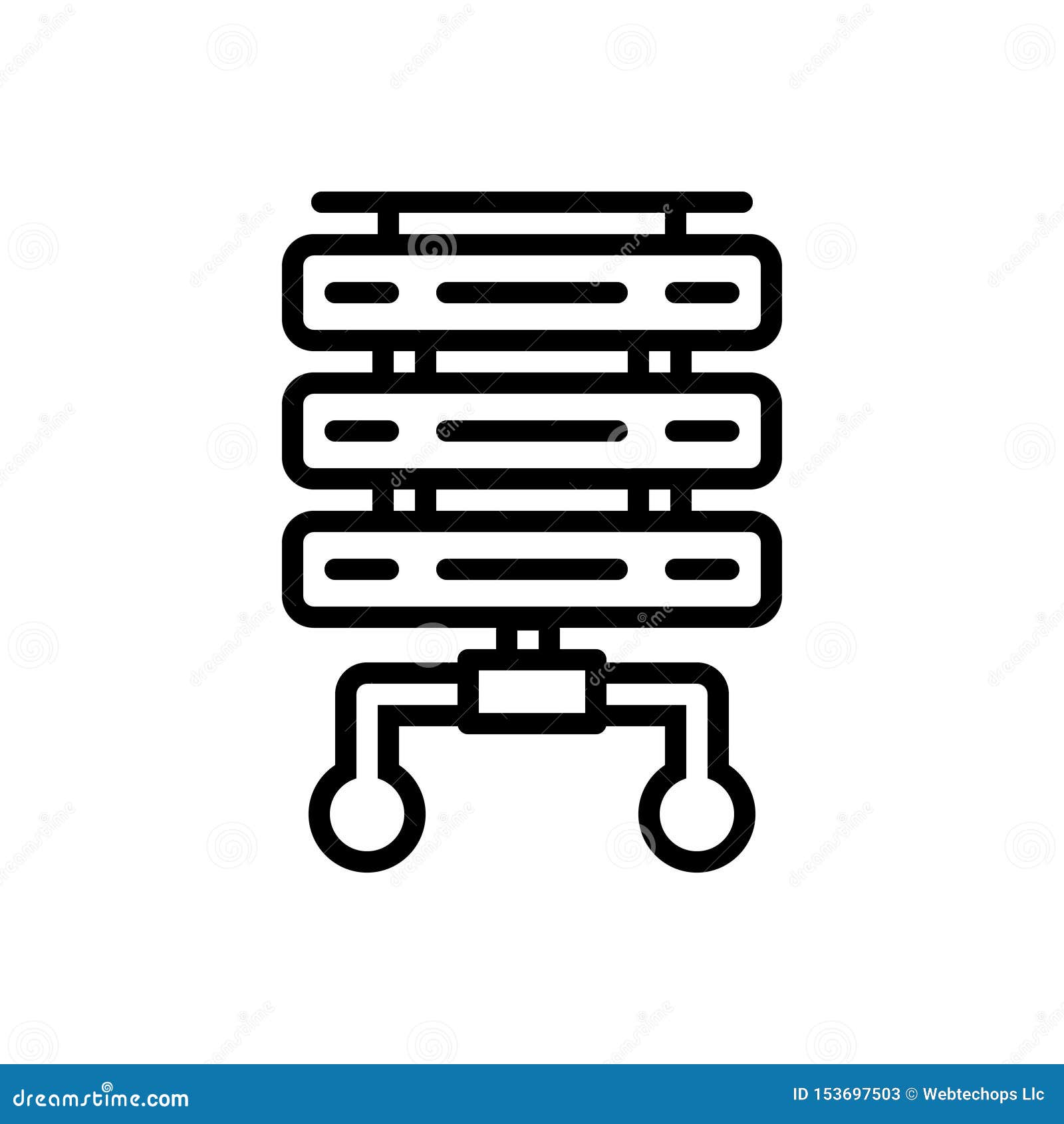 Black Line Icon for Server, Rackmount and Server Stock Vector ...