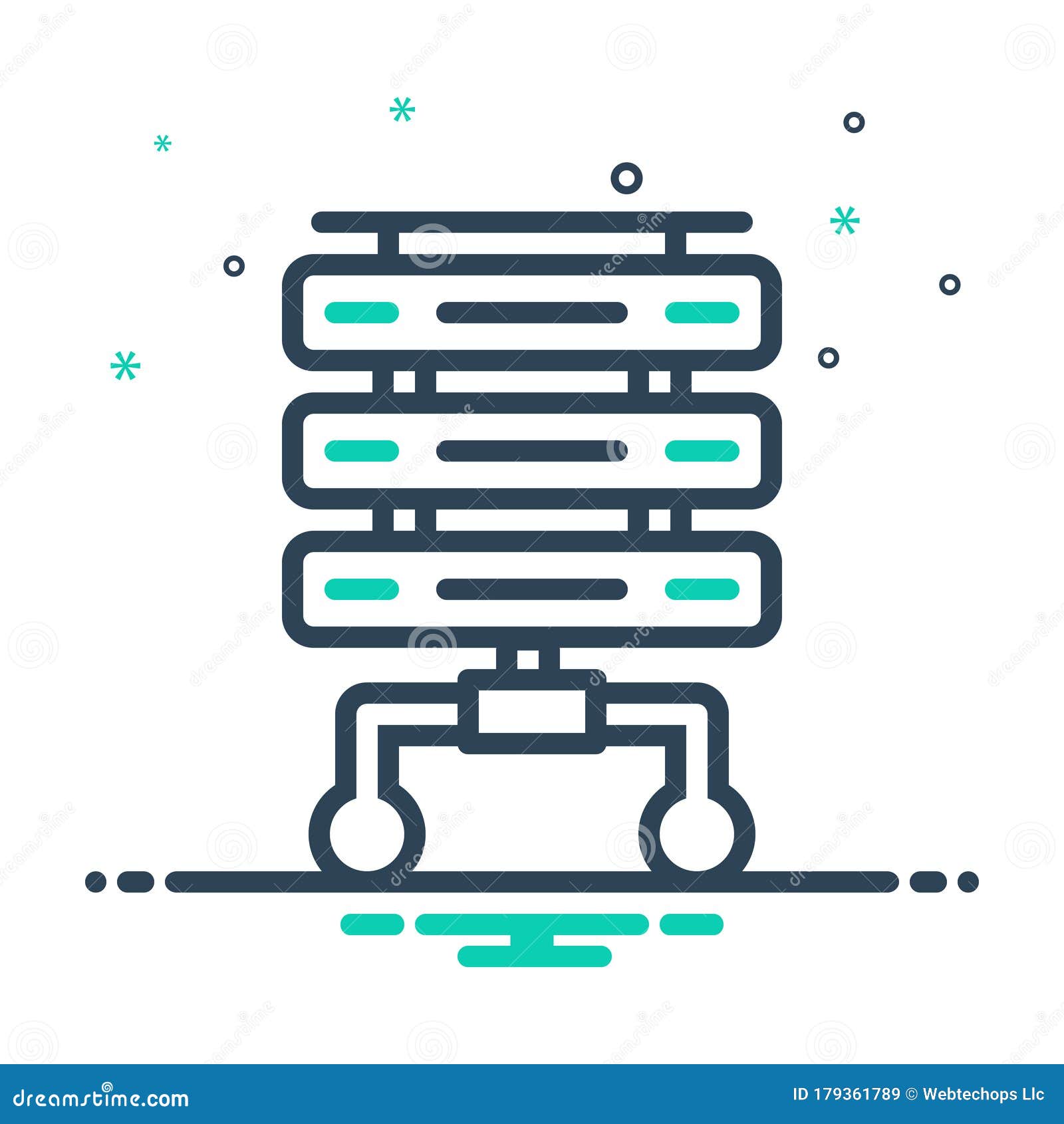 Mix Icon for Server, Rackmount and Server Stock Vector - Illustration ...