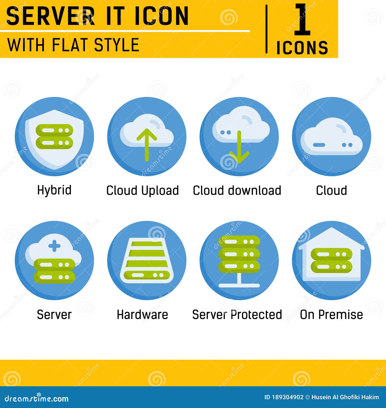 Server it Icon Set Contains Such Icons As Cloud, Hybrid, Server ... Server it Icon Set Contains Such Icons As Cloud, Hybrid, Server ...
