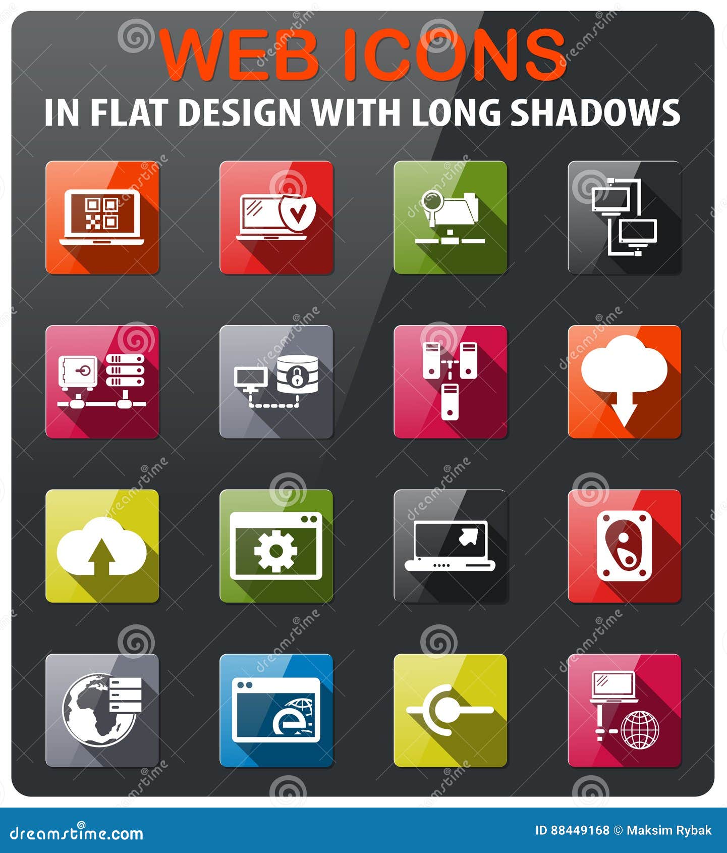 Server icon set stock illustration. Illustration of business - 88449168