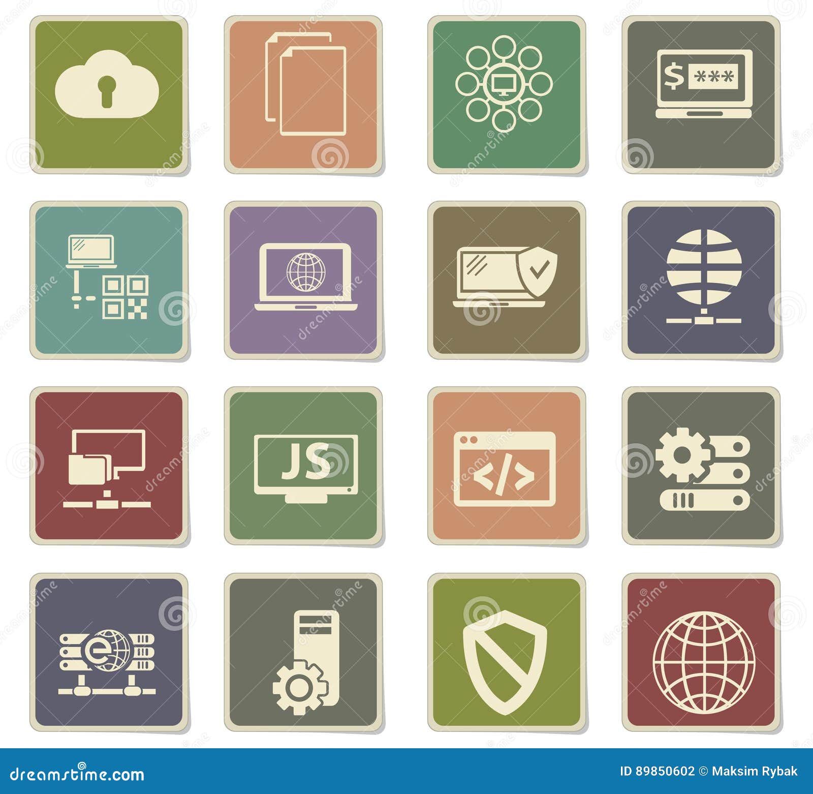 Server icon set stock illustration. Illustration of icon - 89850602