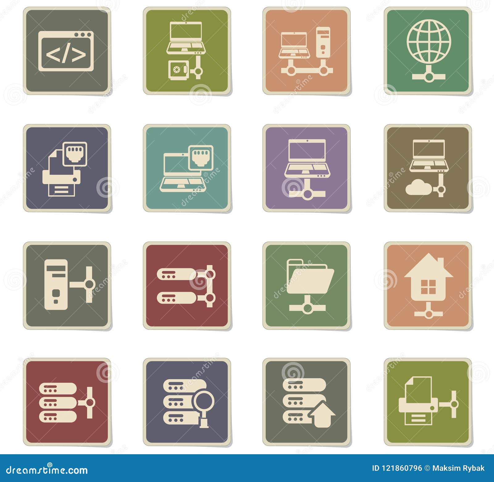 Server icon set stock illustration. Illustration of port - 121860796
