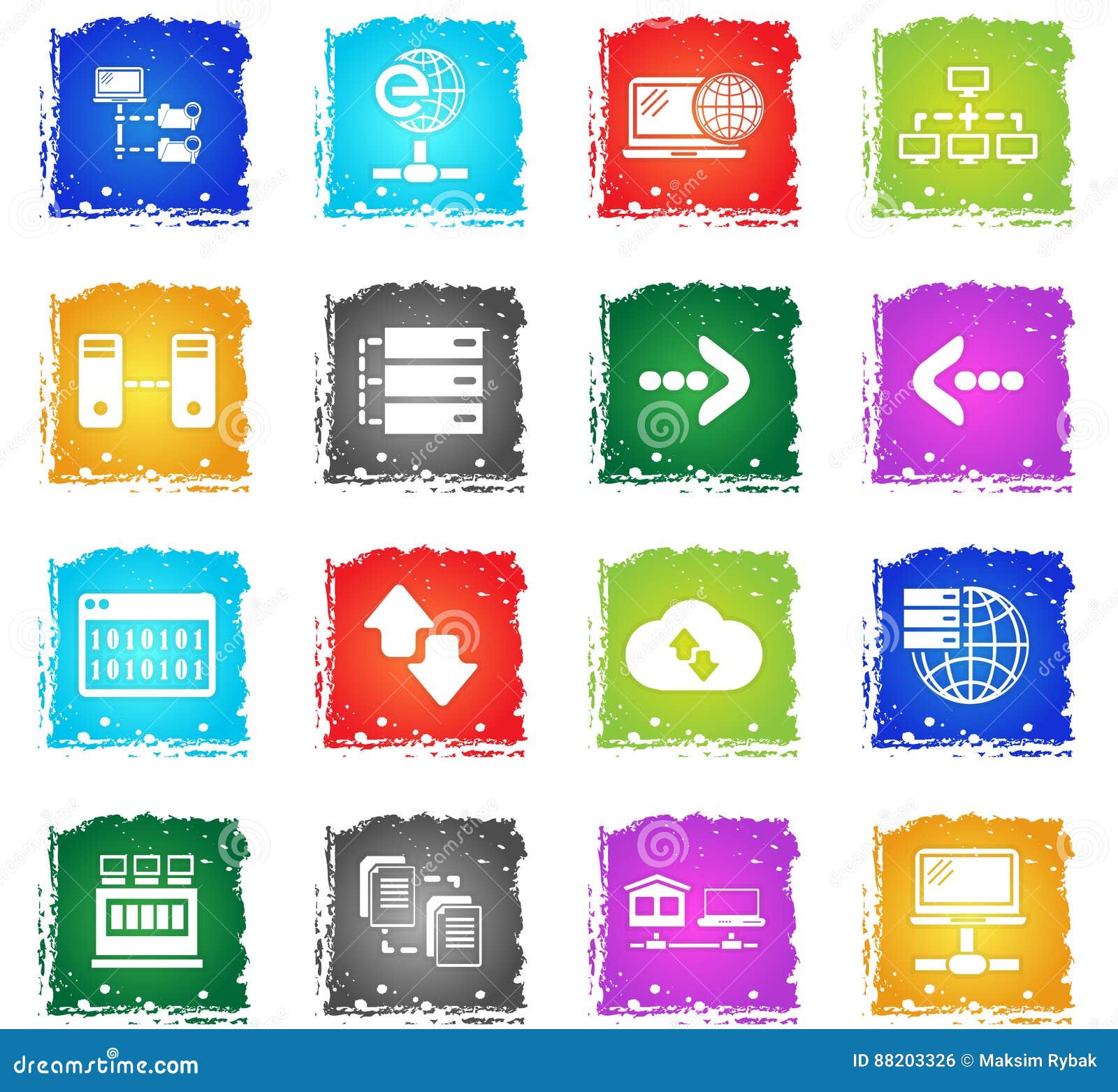 Server icon set stock vector. Illustration of vector - 88203326