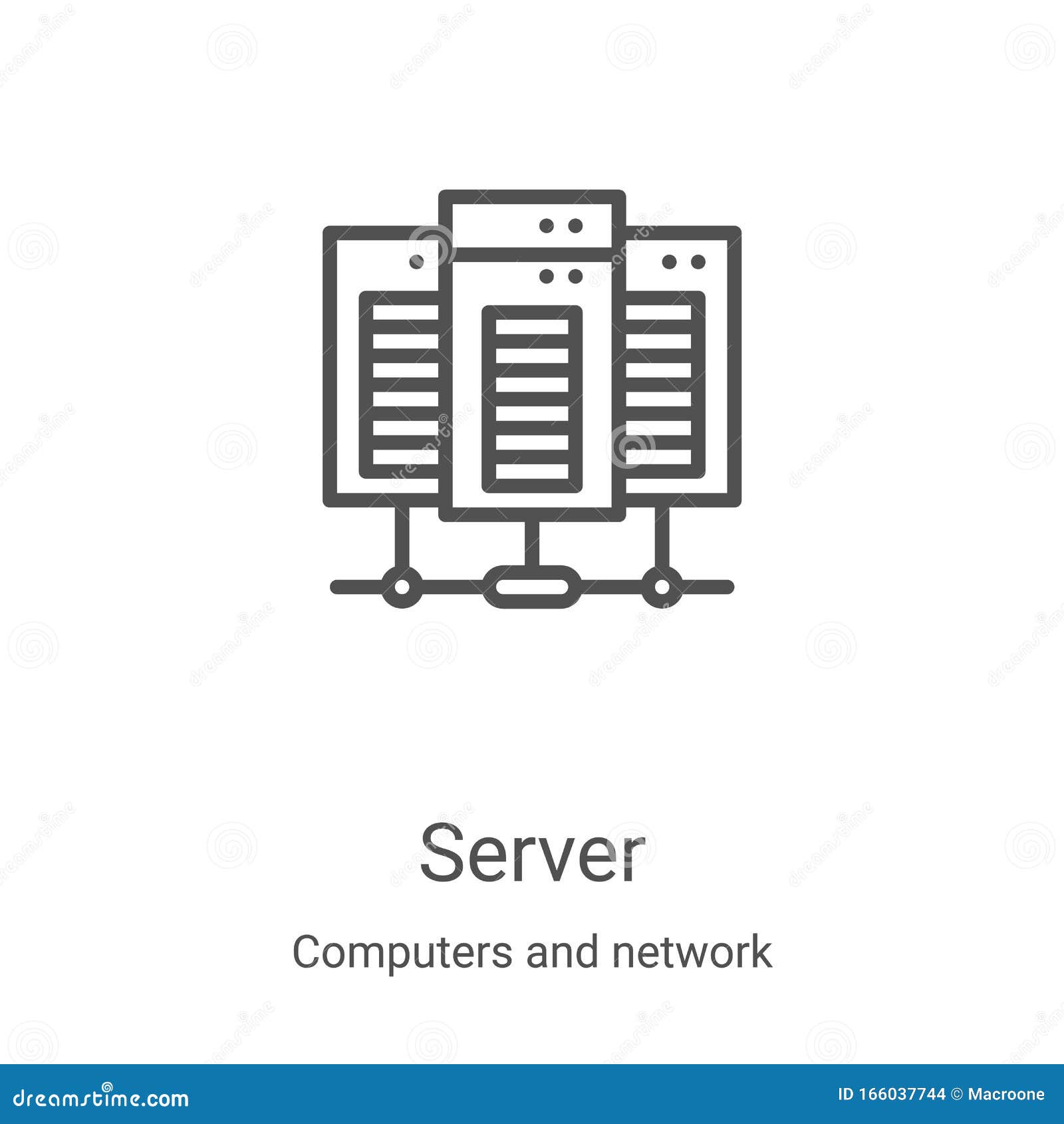 Server Icon Vector From Computers And Network Collection Thin Line Server Outline Icon Vector