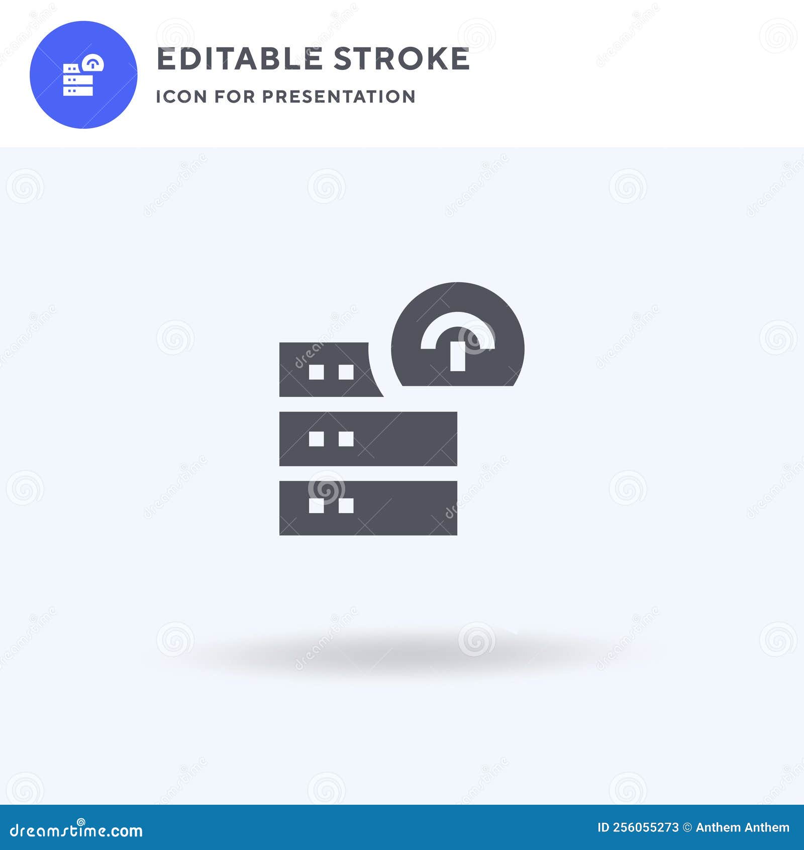 Server Icon Vector, Filled Flat Sign, Solid Pictogram Isolated on White ...