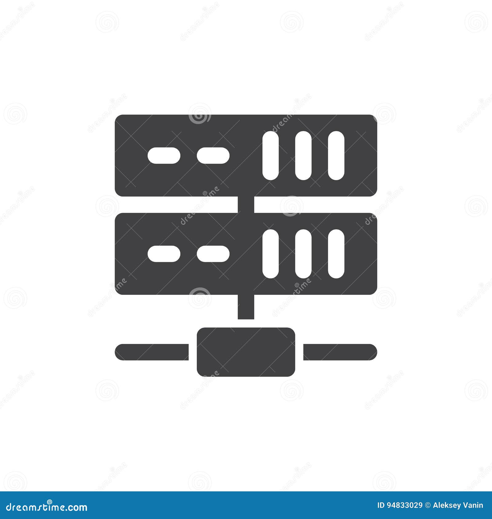 Server Icon Vector, Filled Flat Sign, Solid Pictogram Isolated on White ...