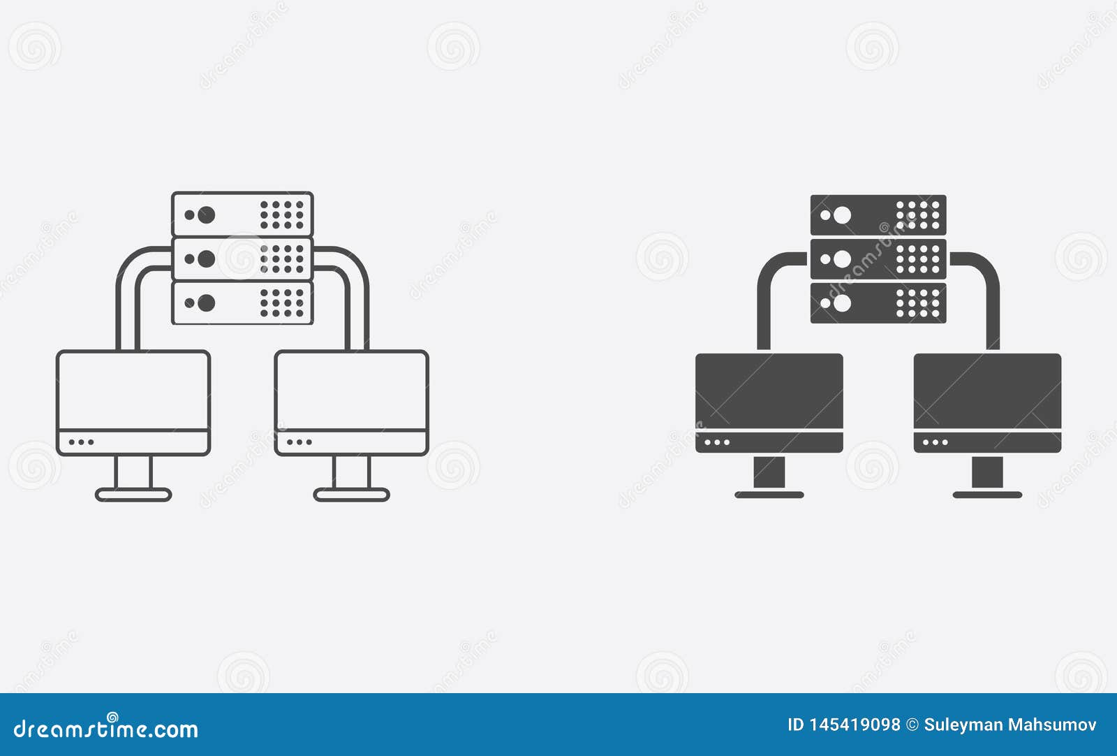 Server Outline and Filled Vector Icon Sign Symbol Stock Vector ...