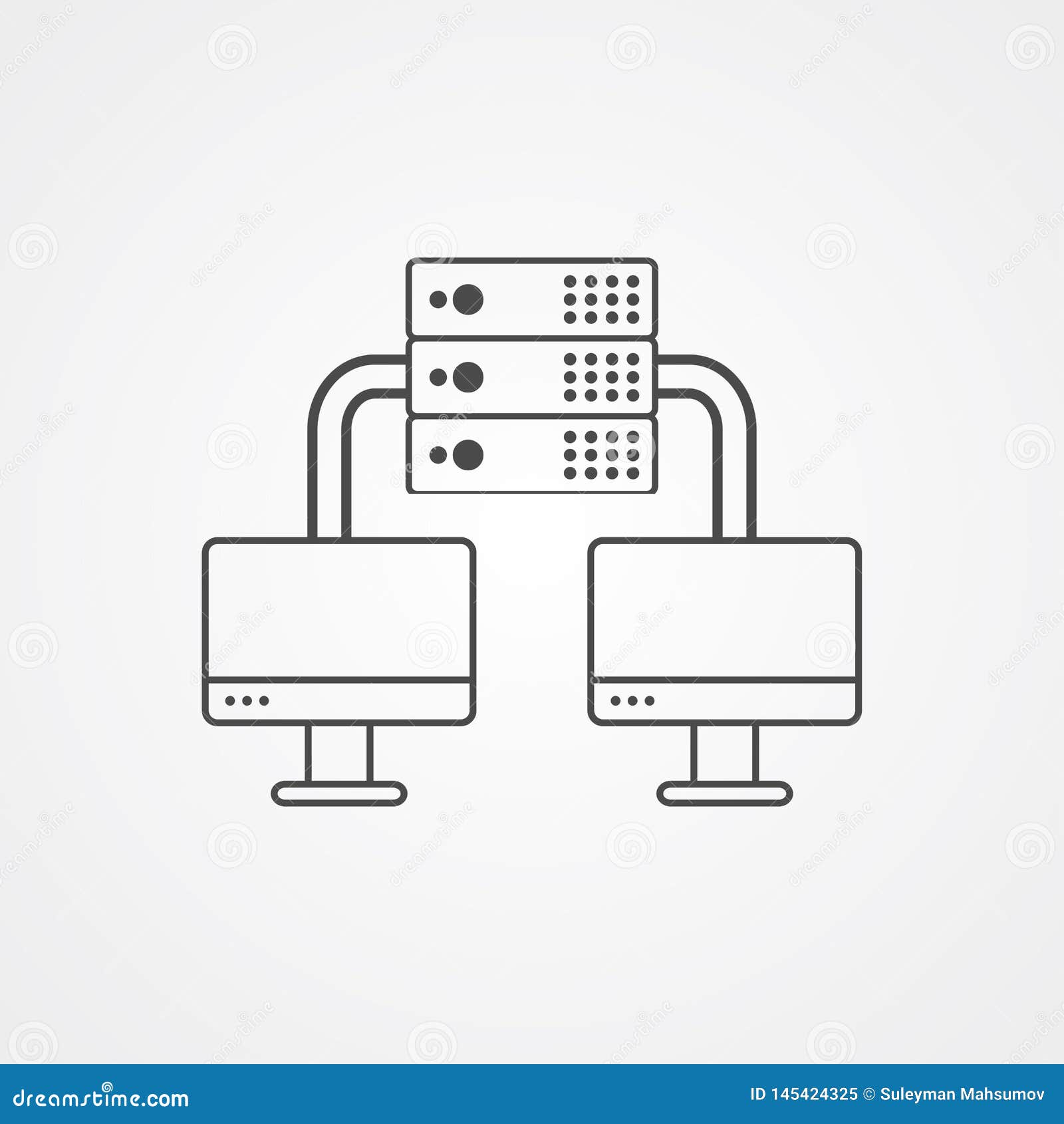 Server Vector Icon Sign Symbol Stock Vector - Illustration of business ...