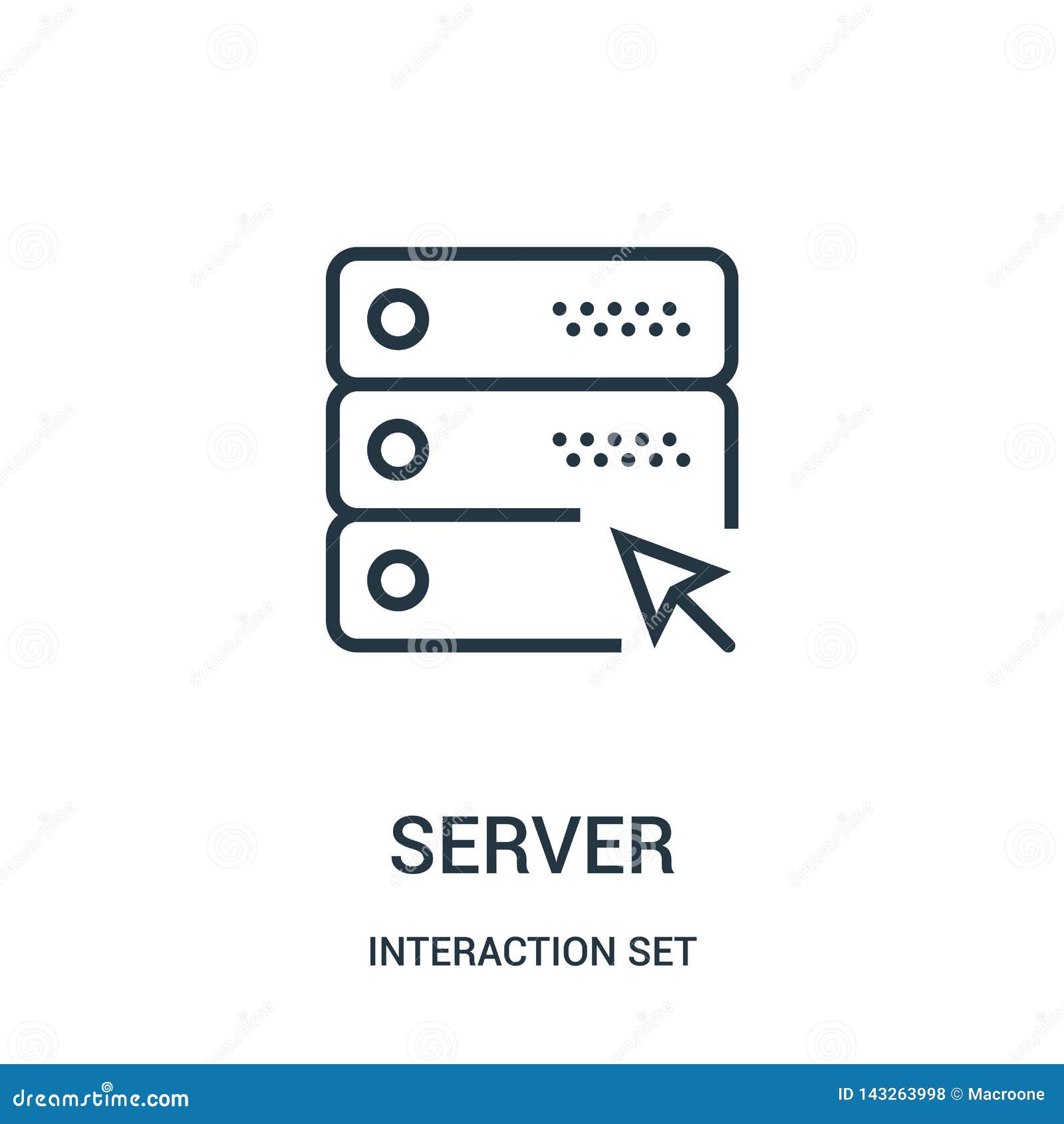 Server Icon Vector from Interaction Set Collection. Thin Line Server ...