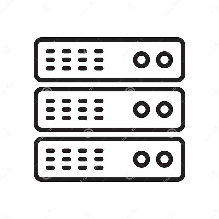 Server Icon Vector Sign and Symbol Isolated on White Background Stock ...