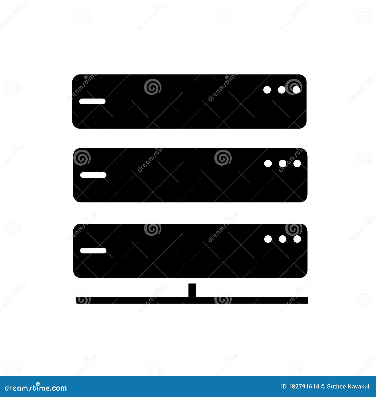Server Icon on White Background. Flat Style. Computer Server Icon for ...