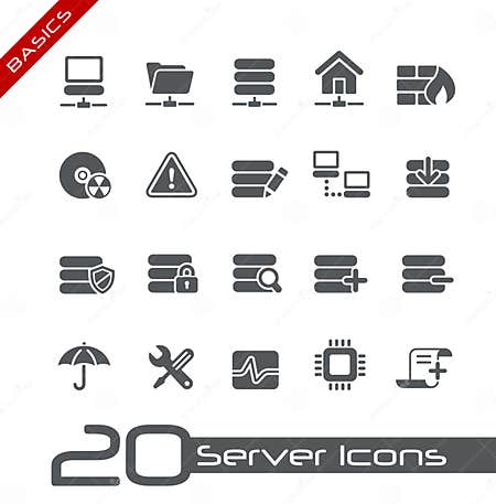 Server Icons // Basics stock vector. Illustration of menu - 26170767
