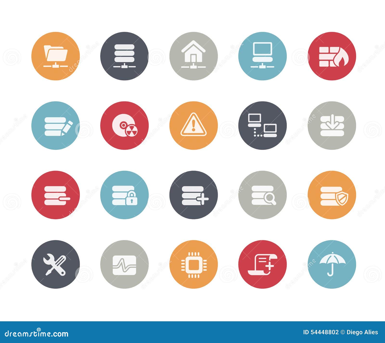Server Icons // Classics Series Stock Vector - Illustration of monitor ...