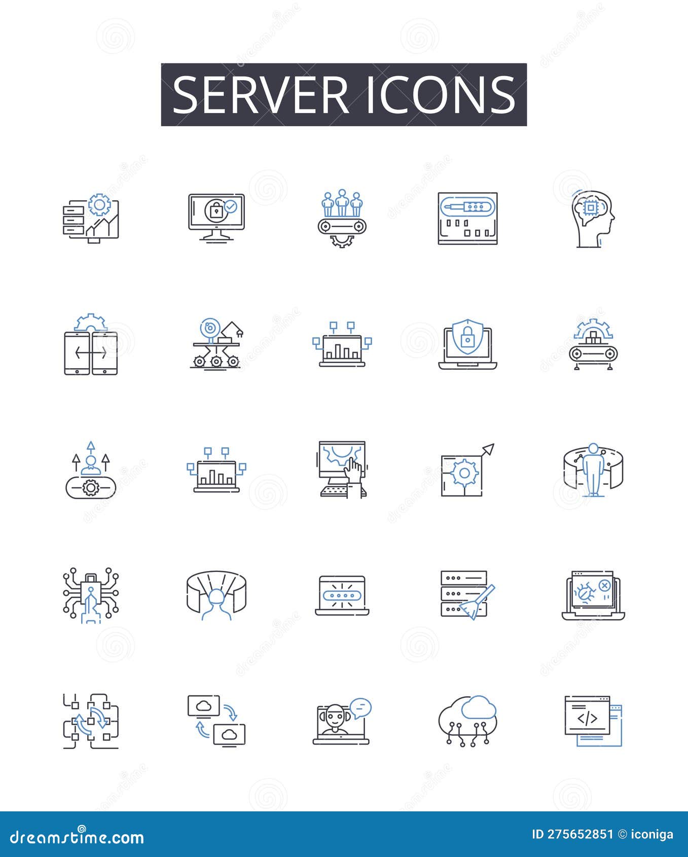 Server Icons Line Icons Collection Computer Symbols Desktop Graphics Interface Buttons App