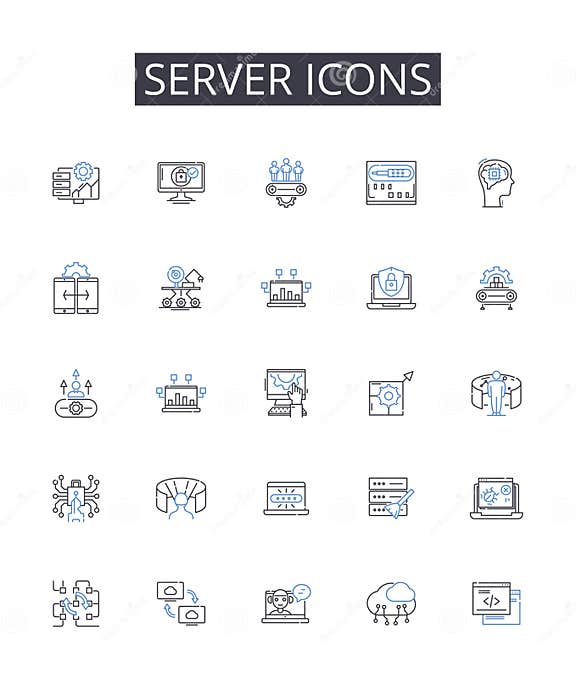 Server Icons Line Icons Collection. Computer Symbols, Desktop Graphics ...