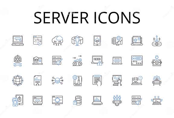 Server Icons Line Icons Collection. Computer Symbols, Desktop Graphics ...