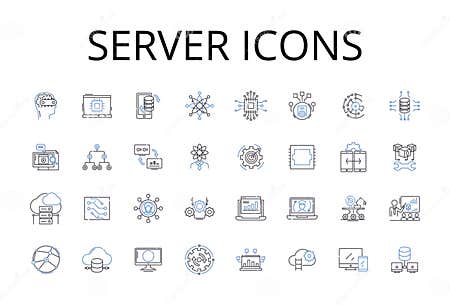 Server Icons Line Icons Collection. Computer Symbols, Desktop Graphics ...