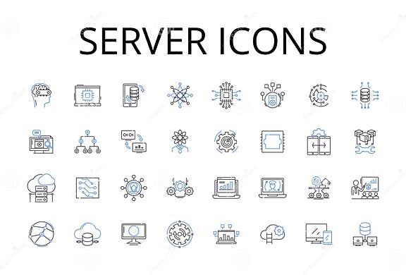 Server Icons Line Icons Collection. Computer Symbols, Desktop Graphics ...