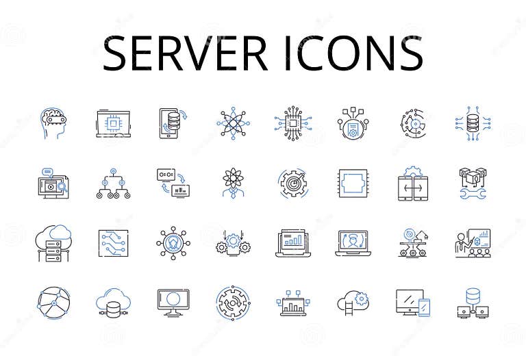 Server Icons Line Icons Collection. Computer Symbols, Desktop Graphics ...