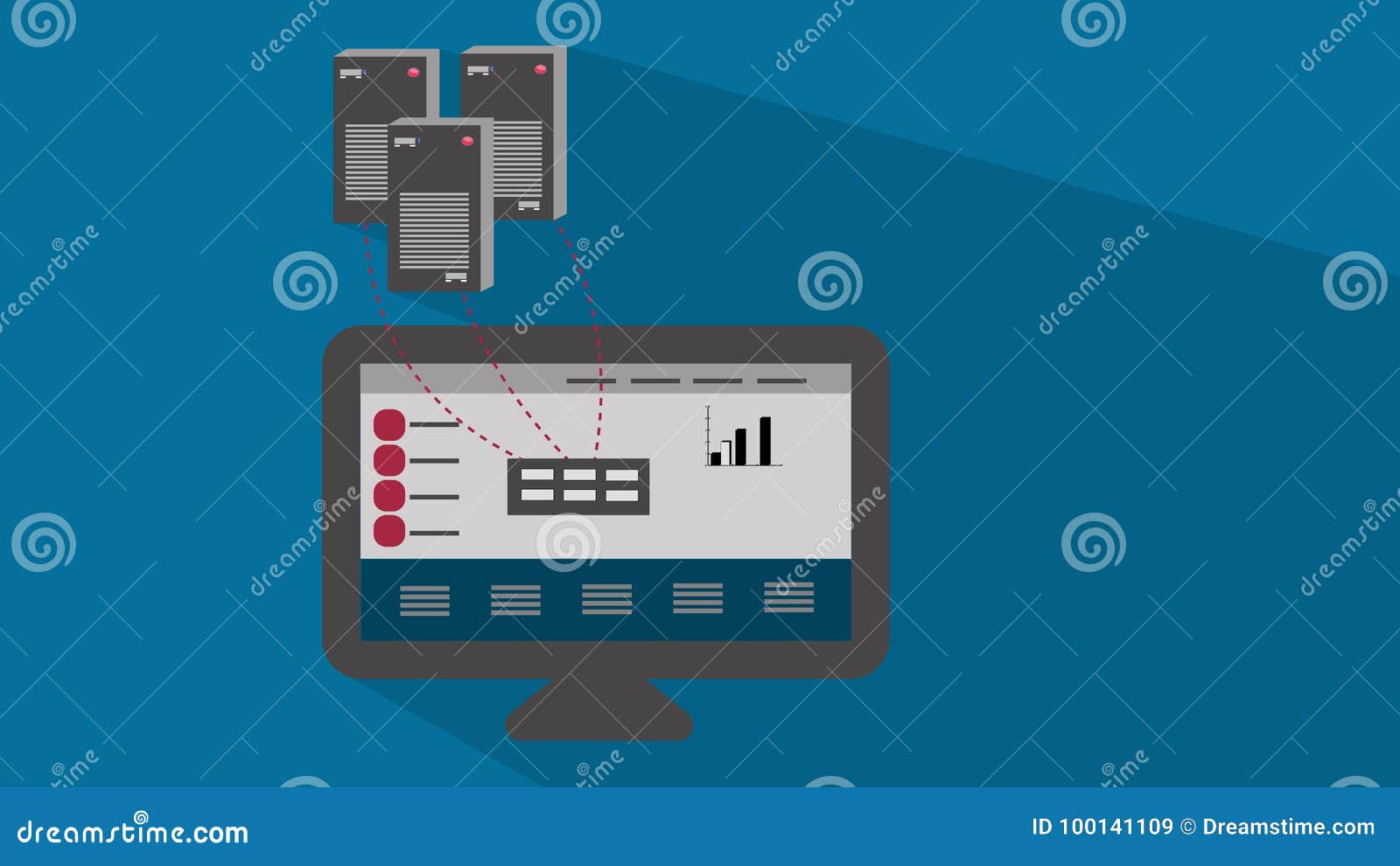 Server Information Graphic with Shadow Stock Vector - Illustration of ...