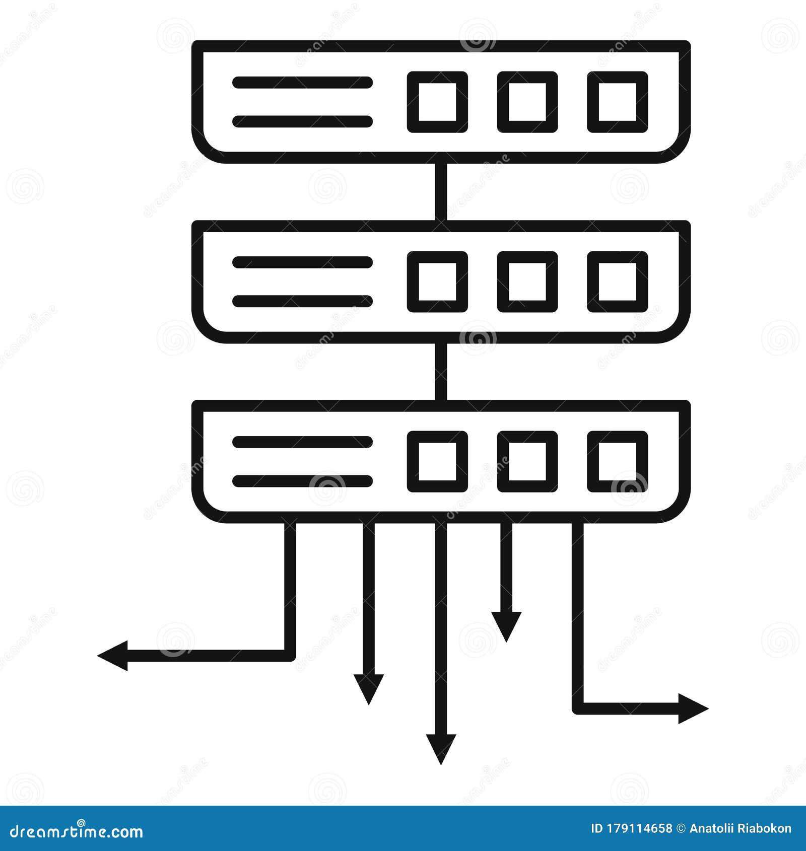 Server Infrastructure Icon, Outline Style Stock Vector - Illustration ...