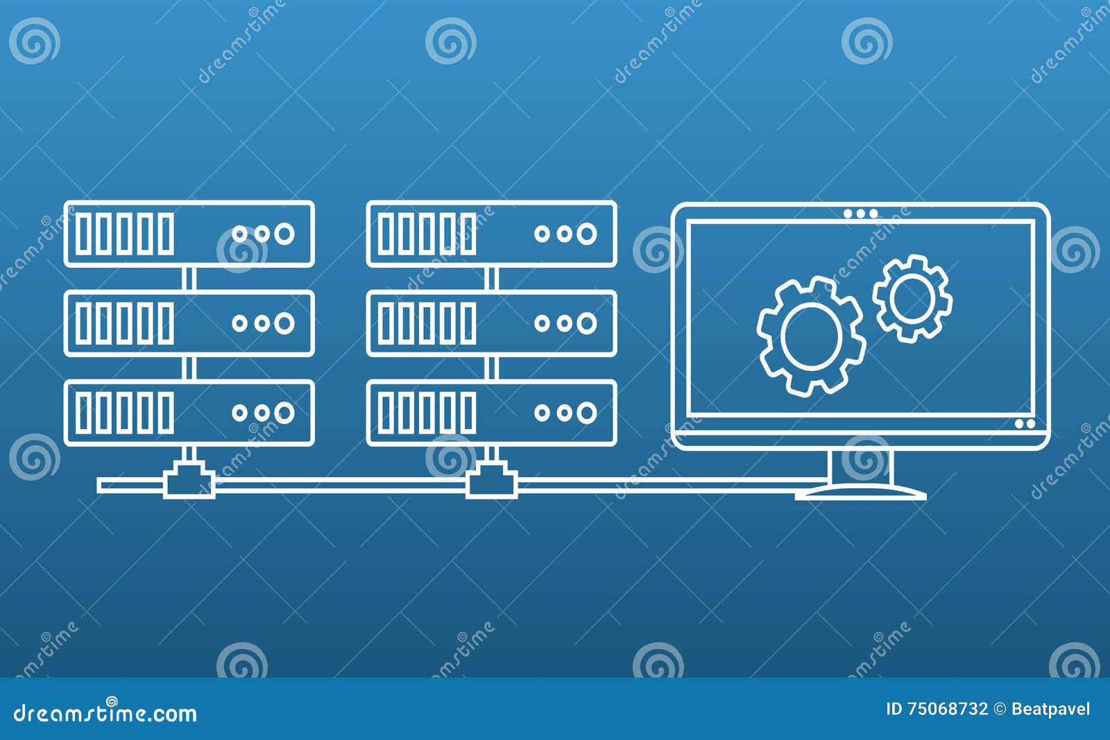 Server Infrastructure Management Solution Stock Illustration ...