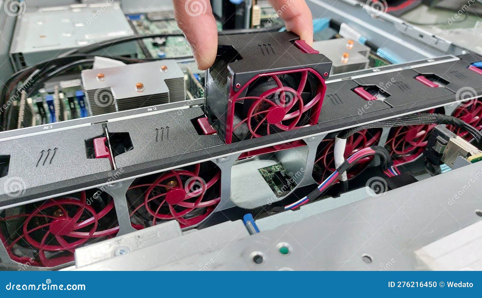 Server Inside Computer, Motherboard Rams and Fans Stock Photo - Image ...
