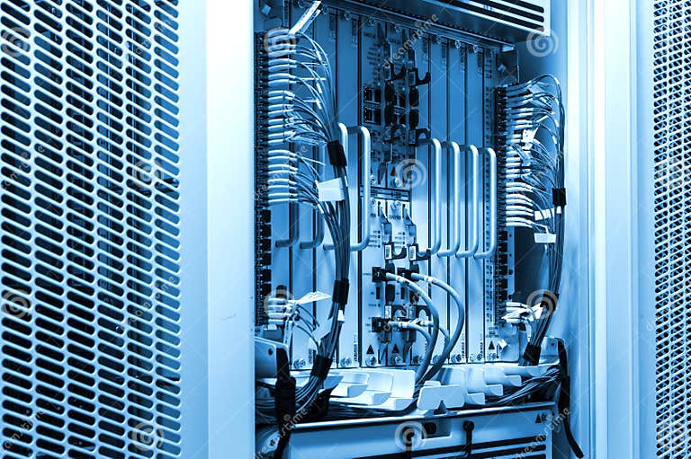 Server Interior in Big Data Center Close Up Stock Image - Image of ...