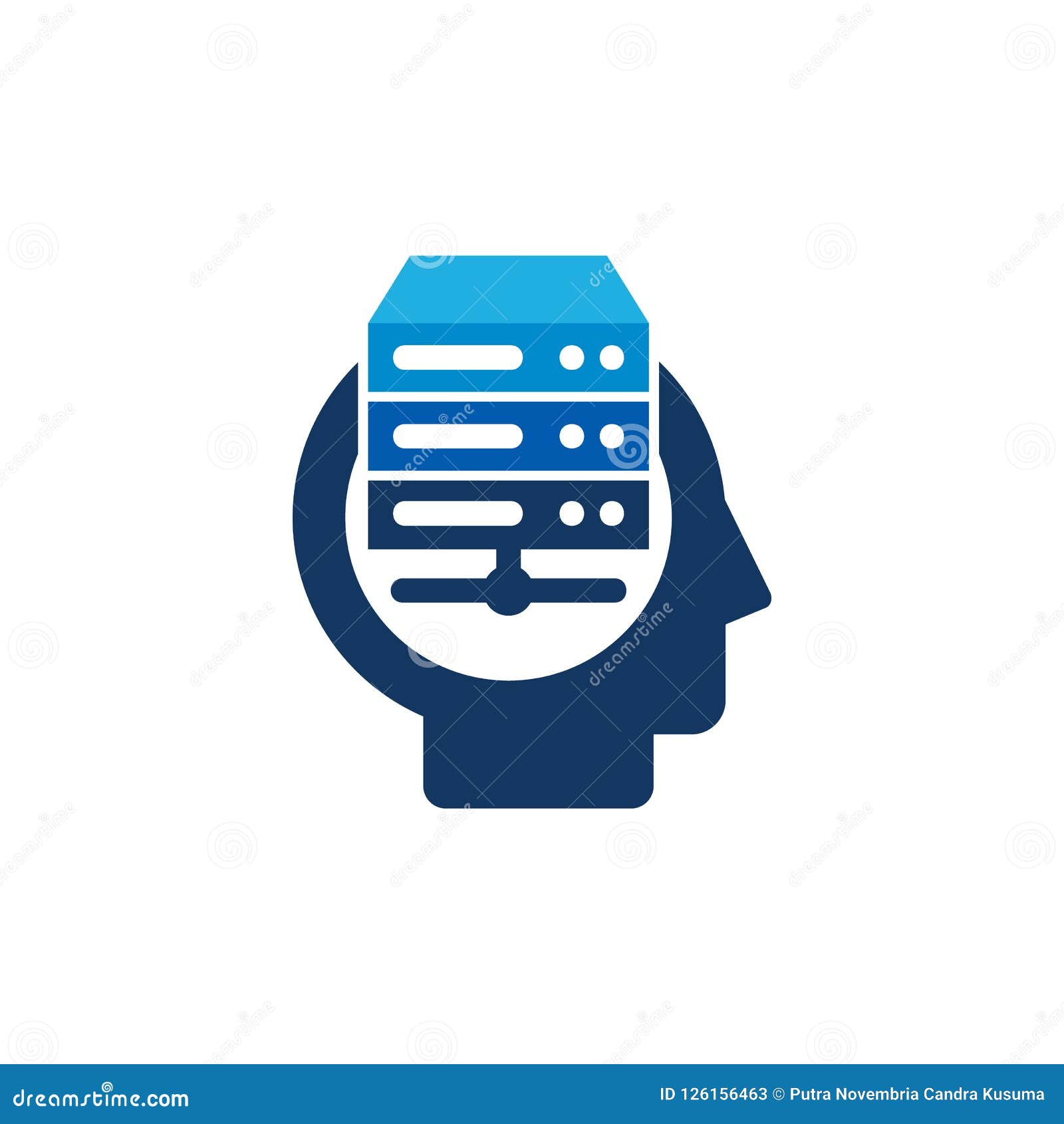 Server-Kopf Logo Icon Design Vektor Abbildung - Illustration von ...