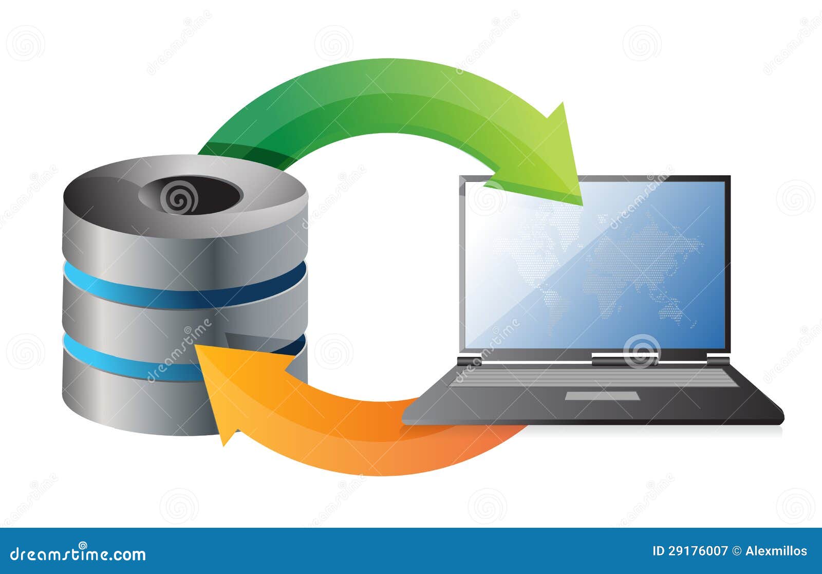 Server and Laptop Connected To the Network Stock Illustration ...