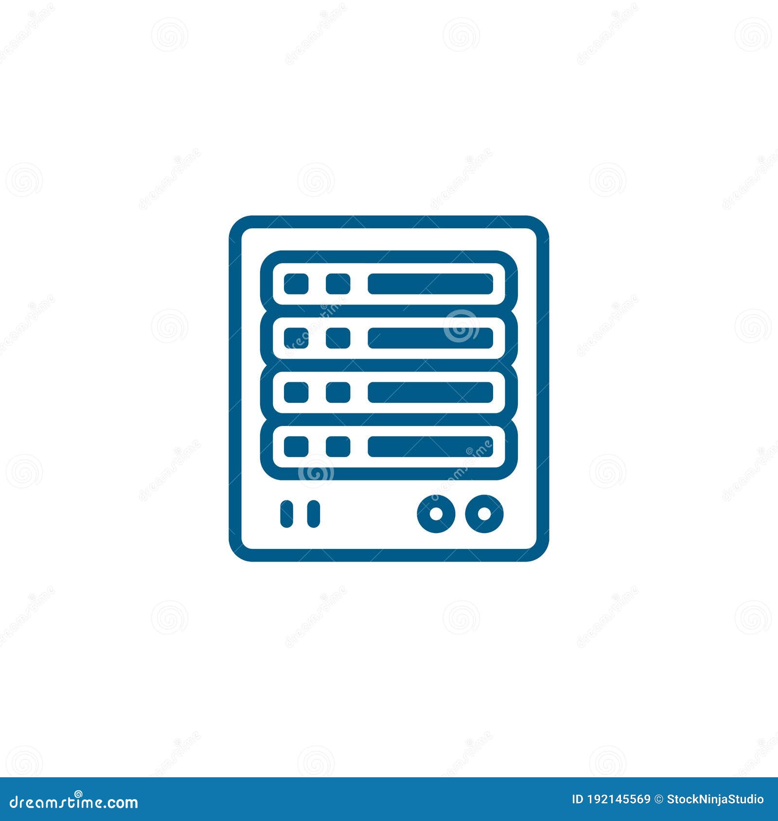 Server Line Blue Icon on White Background. Blue Flat Style Vector ...