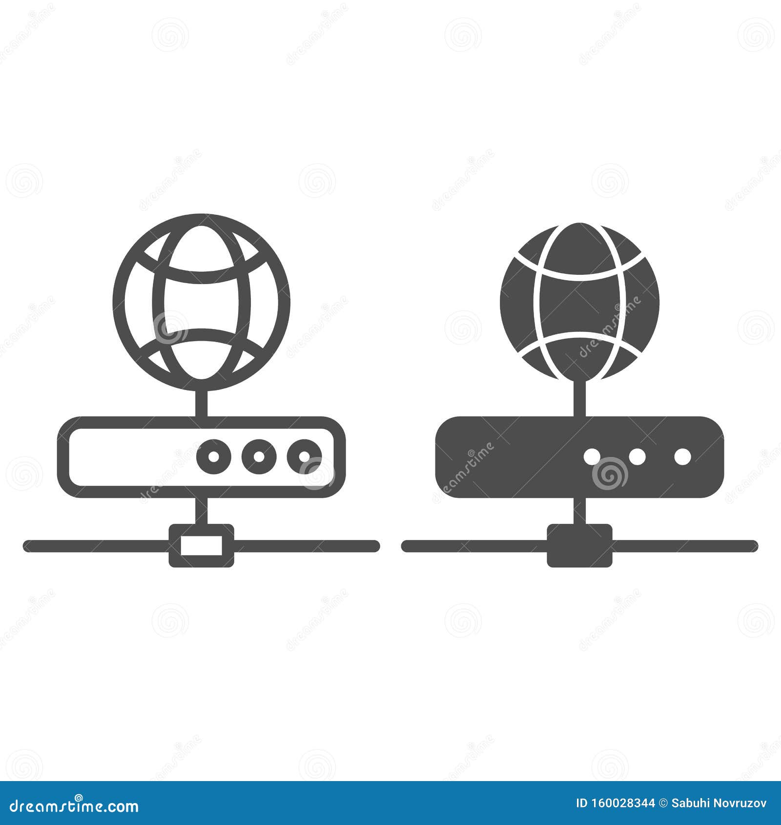 Server Line and Glyph Icon. Network Storage Vector Illustration ...