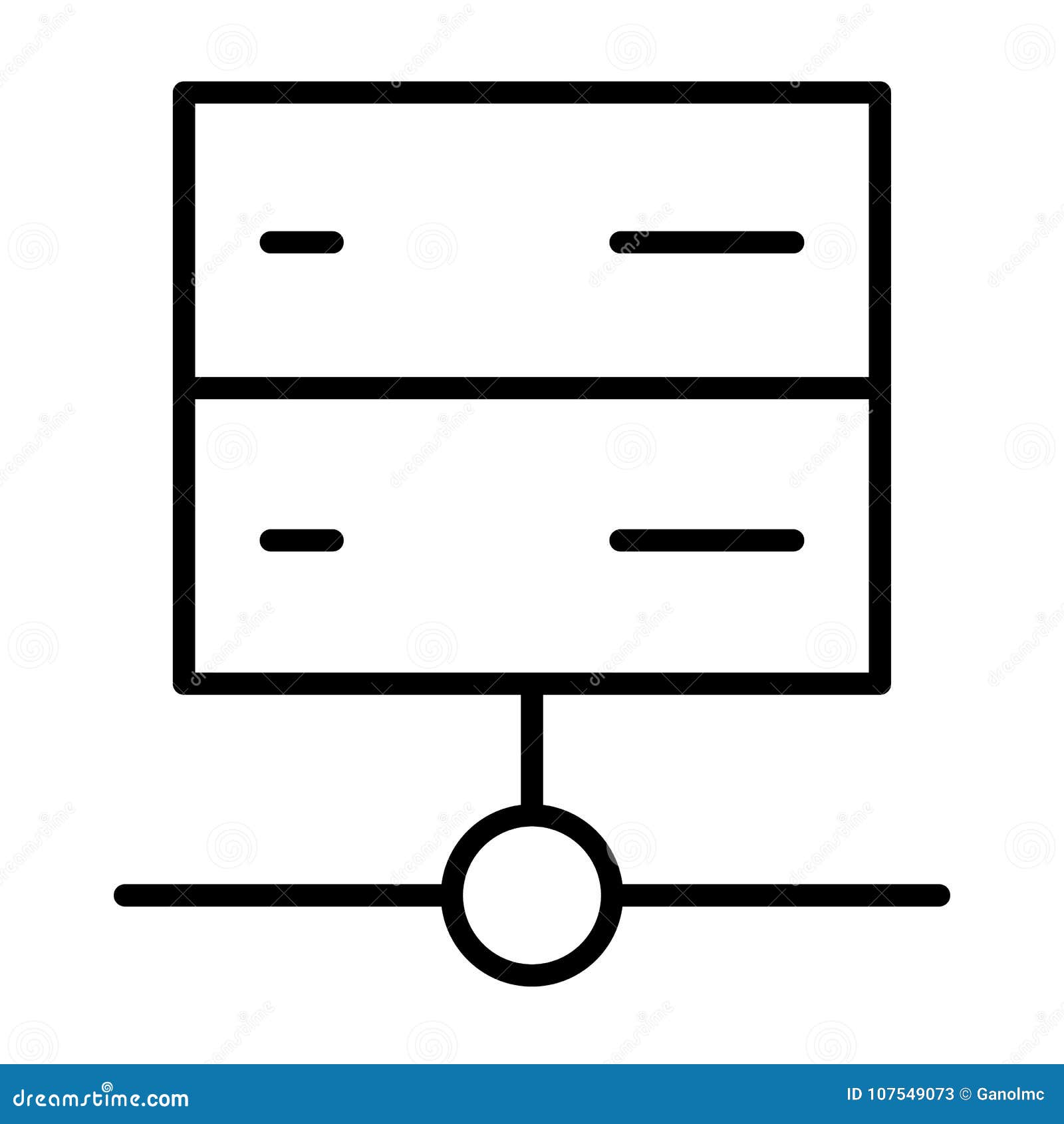 Server Line Icon. Vector Simple Minimal 96x96 Pictogram Stock Vector ...