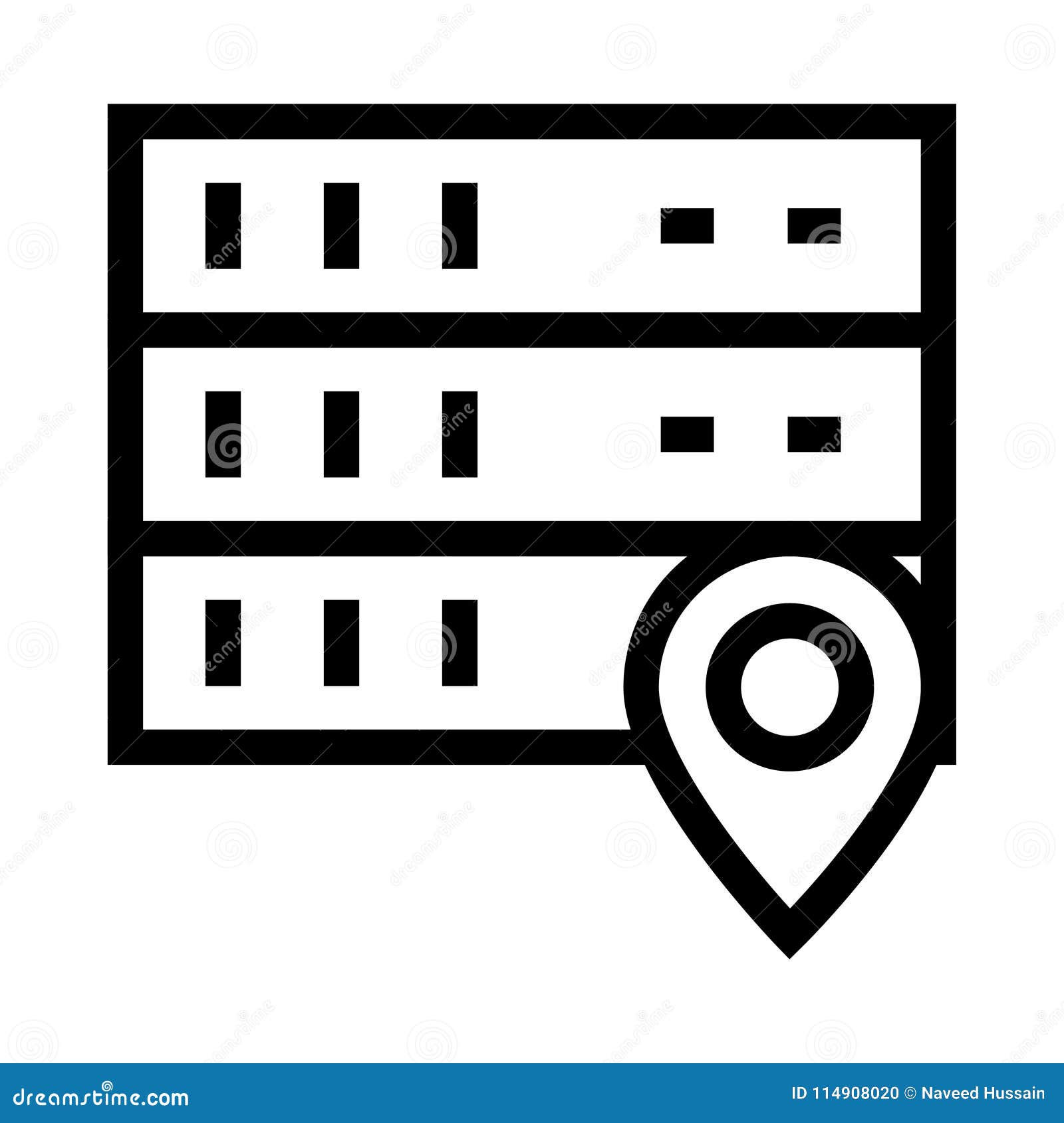 Server location line icon stock illustration. Illustration of ...