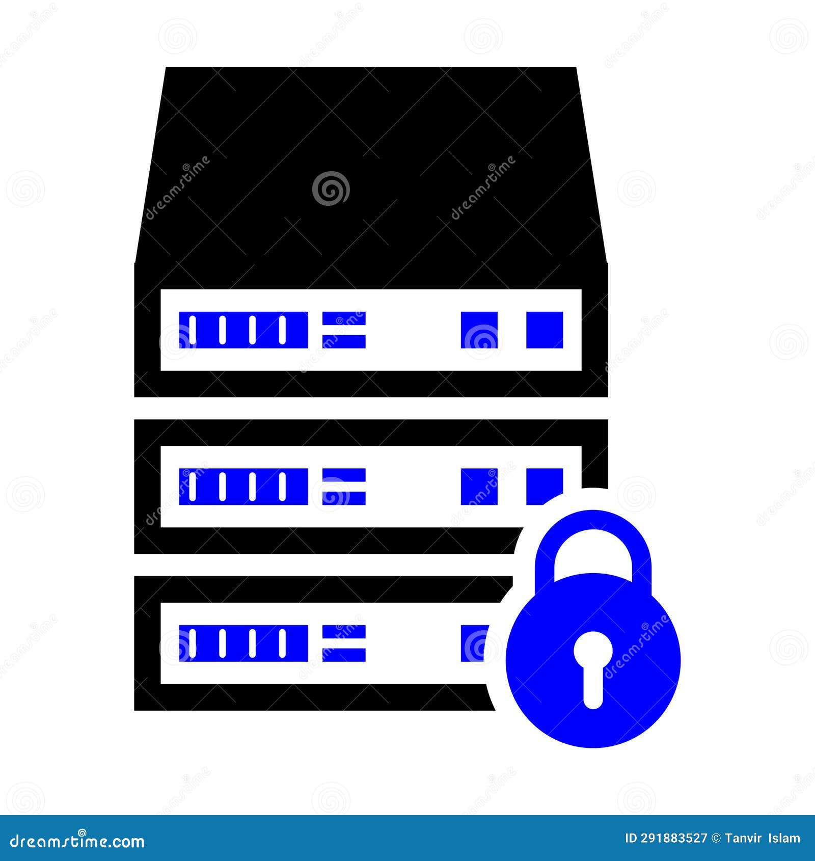 Server Lock Icon stock illustration. Illustration of lock - 291883527