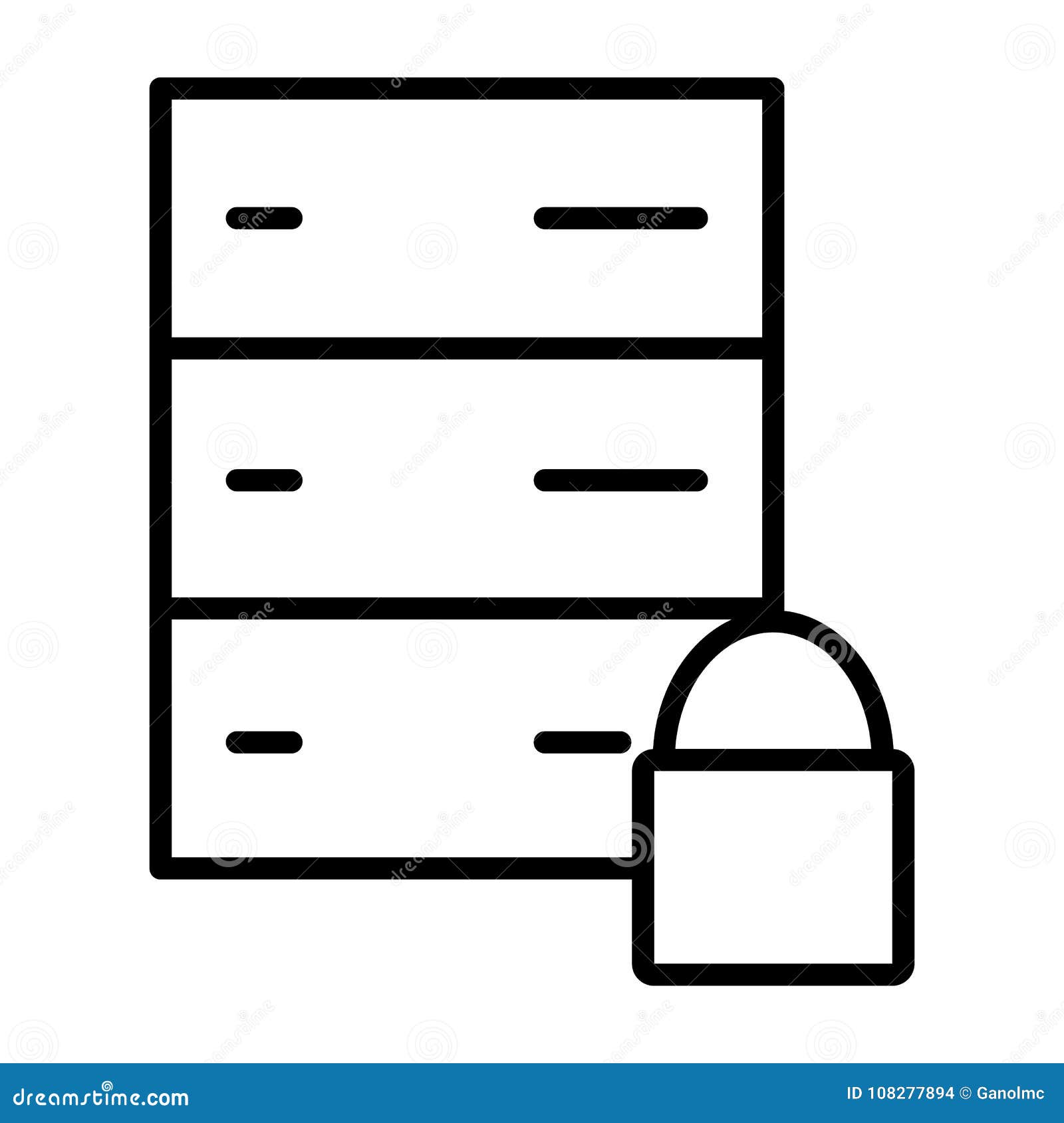 Server Lock Network Line Icon. Vector Simple Minimal 96x96 Pictogram ...