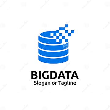 Server Logo Design Template. Big Data Logo Concept. Data Center Symbol ...