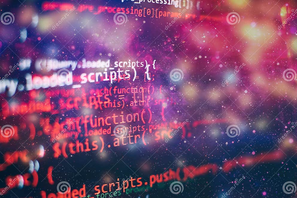 Server Logs Analysis. Closeup Developing Programming and Coding ...