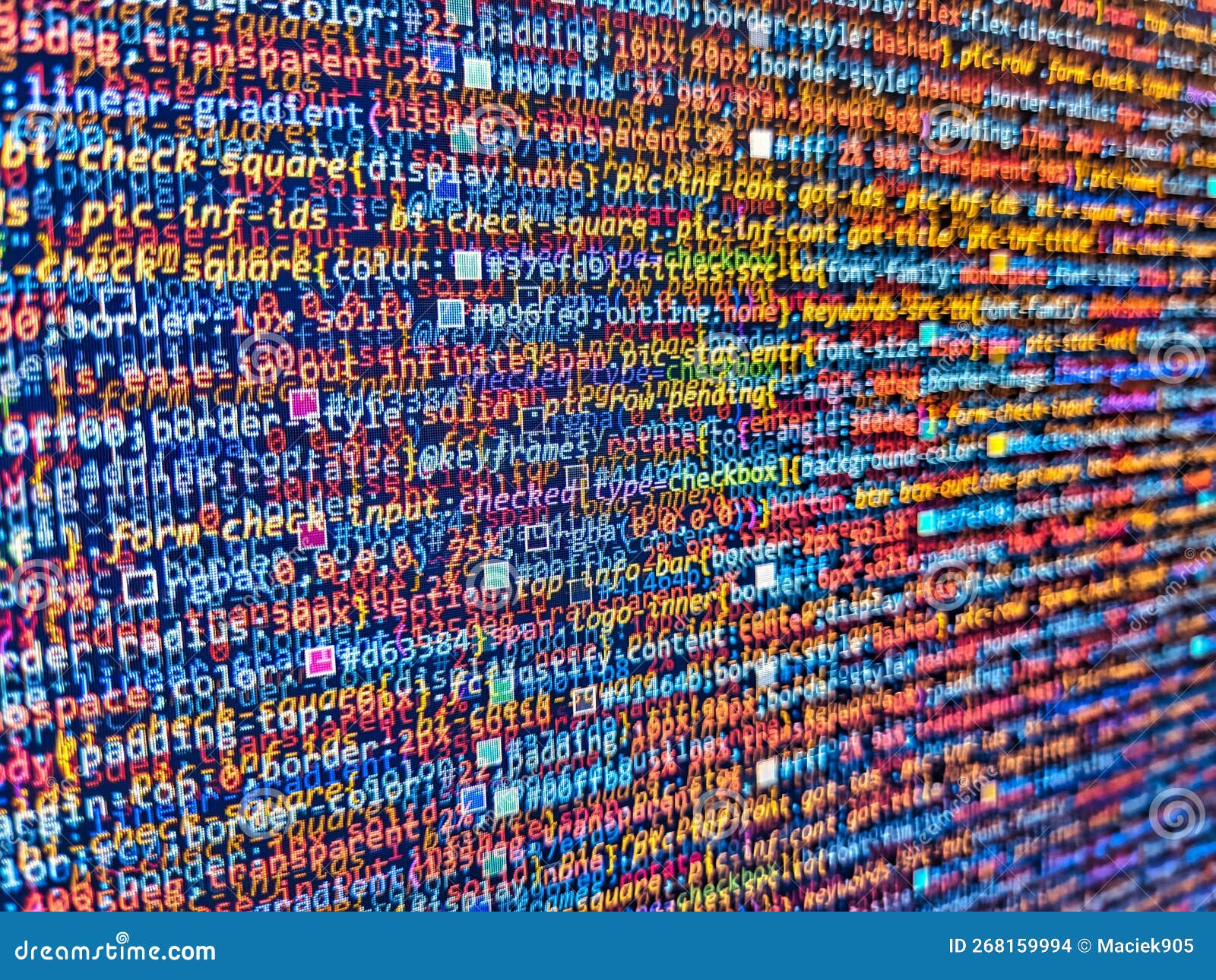 Server Logs Analysis Minificated Web Development Javascript Code Close Up In Sunset Rays