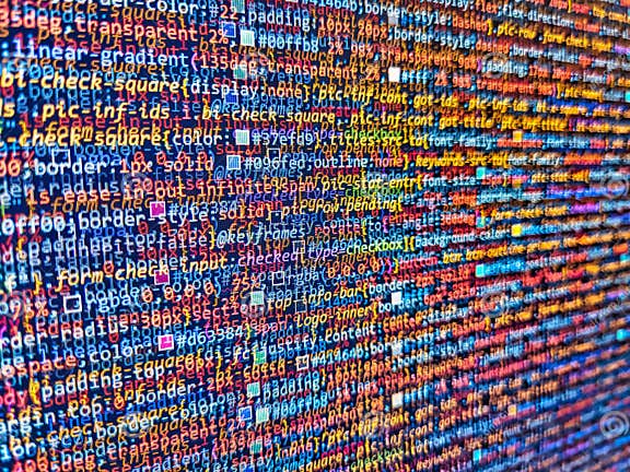 Server Logs Analysis Minificated Web Development Javascript Code Close Up In Sunset Rays