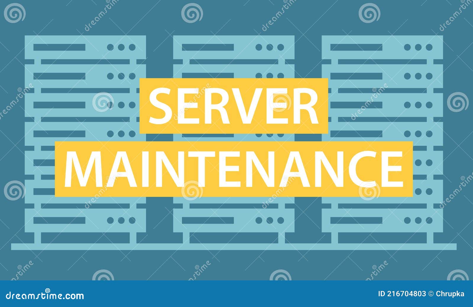 Server maintenance banner stock vector. Illustration of connection ...