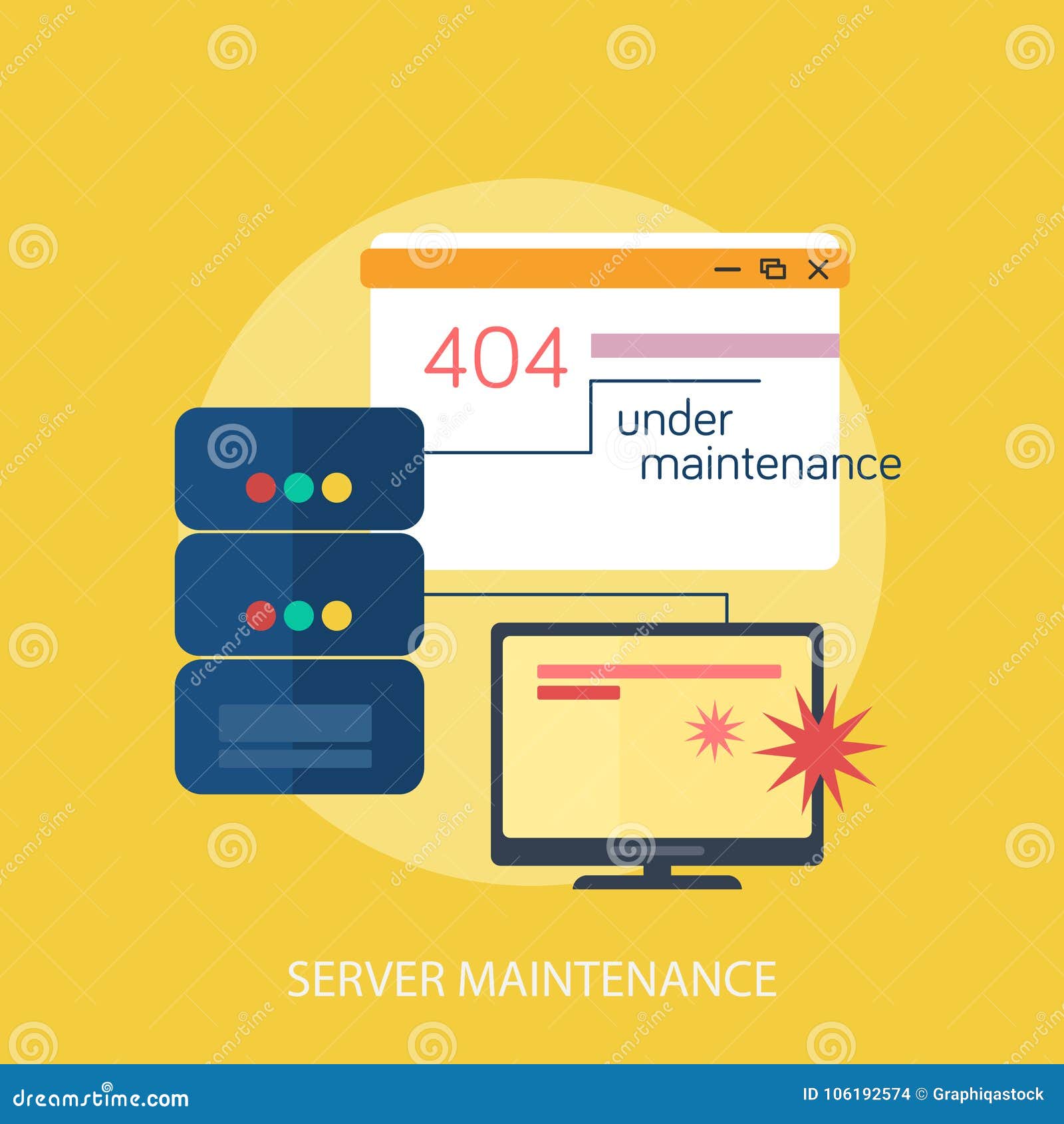 Server Maintenance Conceptual Design Stock Vector - Illustration of ...