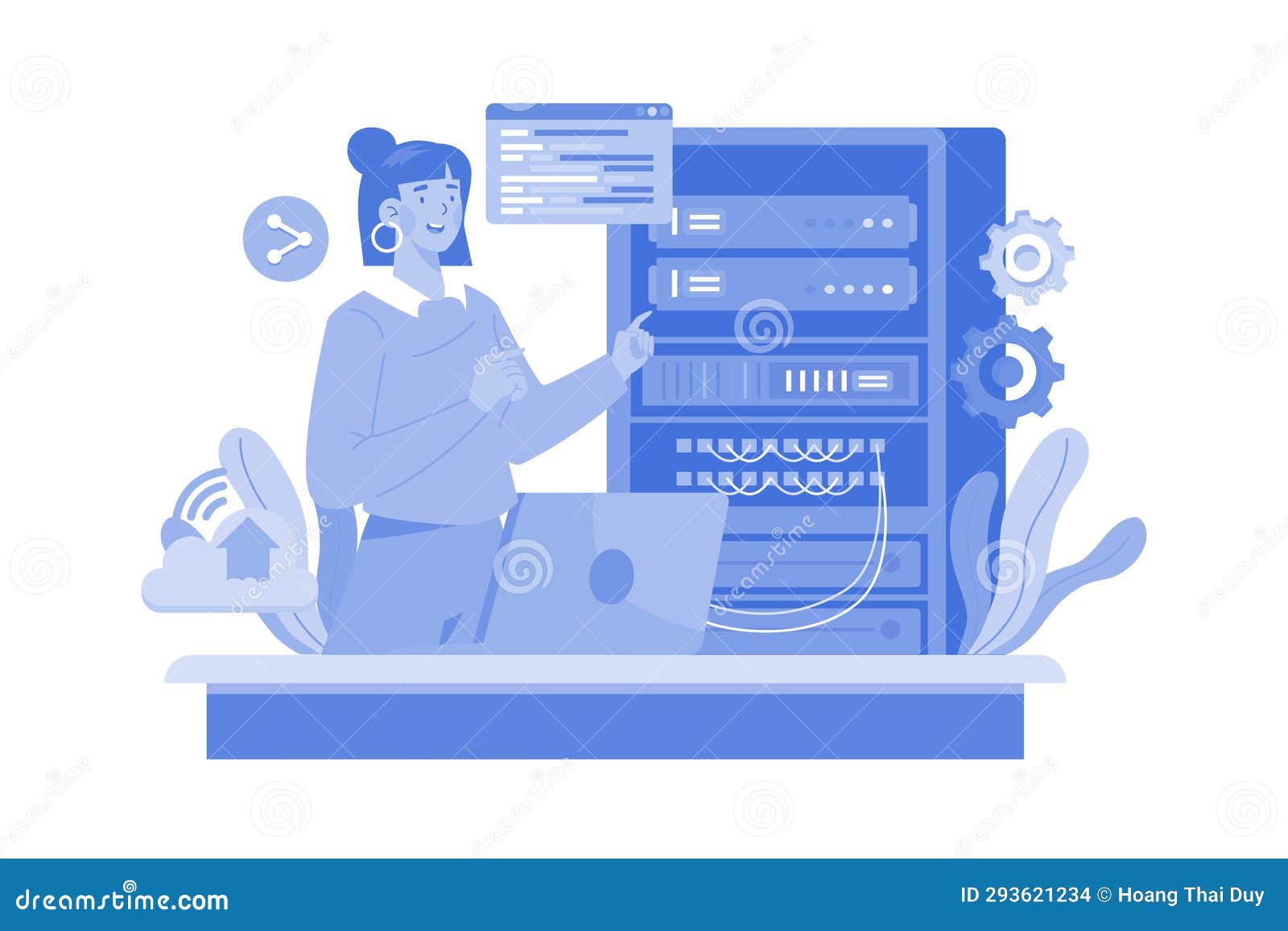 Server Maintenance Illustration Concept. a Flat Illustration Isolated ...