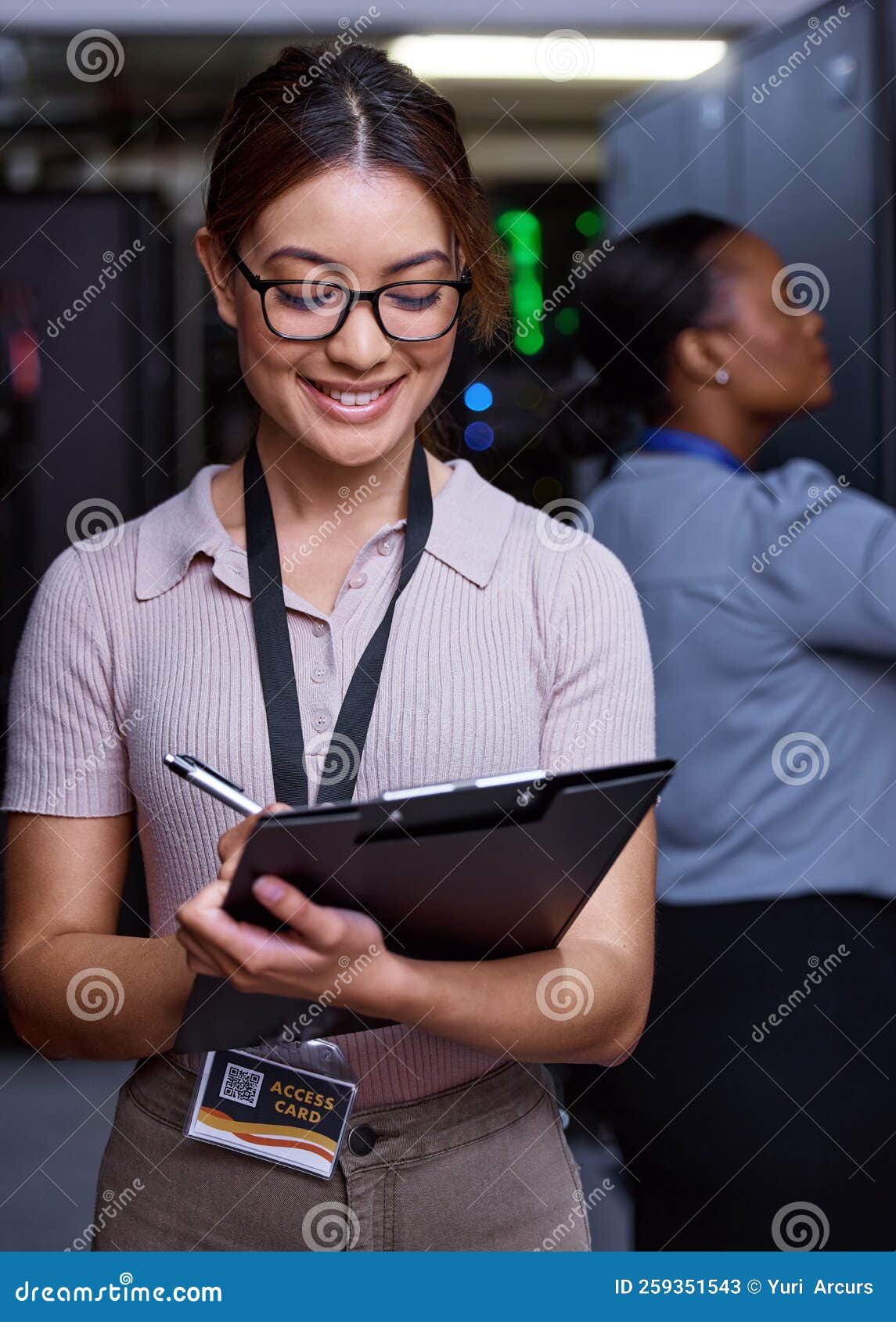 Server Maintenance in Progress. an Attractive Young Female Programmer ...