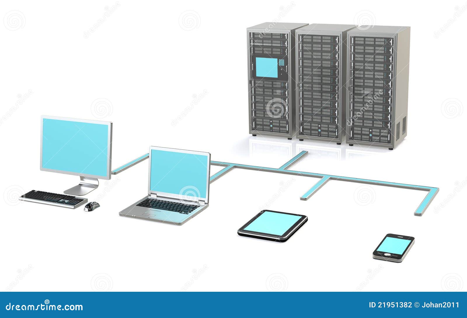 Server Network stock illustration. Illustration of laptop - 21951382